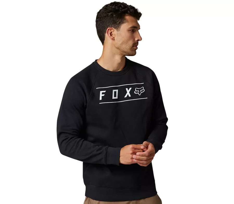 Mikina Fox Pinnacle Crew Fleece Black/White | Bikers Crown